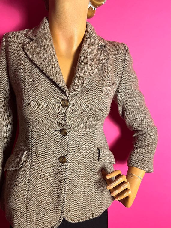 1940s 1950s Moseley Harris Tweed Hacking Jacket, Brow… - Gem
