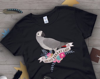 African Grey Parrot Shirt Women Parrot Lover Gift Cute Bird | Etsy