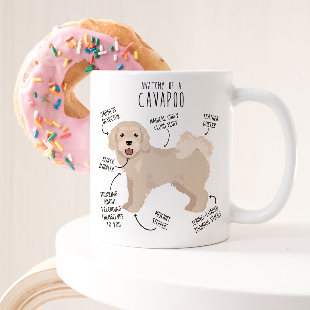 Cavapoo Coffee Mug, Cute Cream Cavapoo Gift, White Cavoodle Dog Lover ...