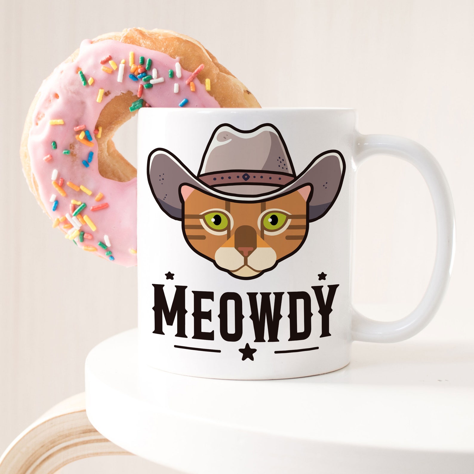 Bengal Cat Meowdy Coffee Mug, Funny Cowboy Cat Lover Gift, Cute Howdy ...