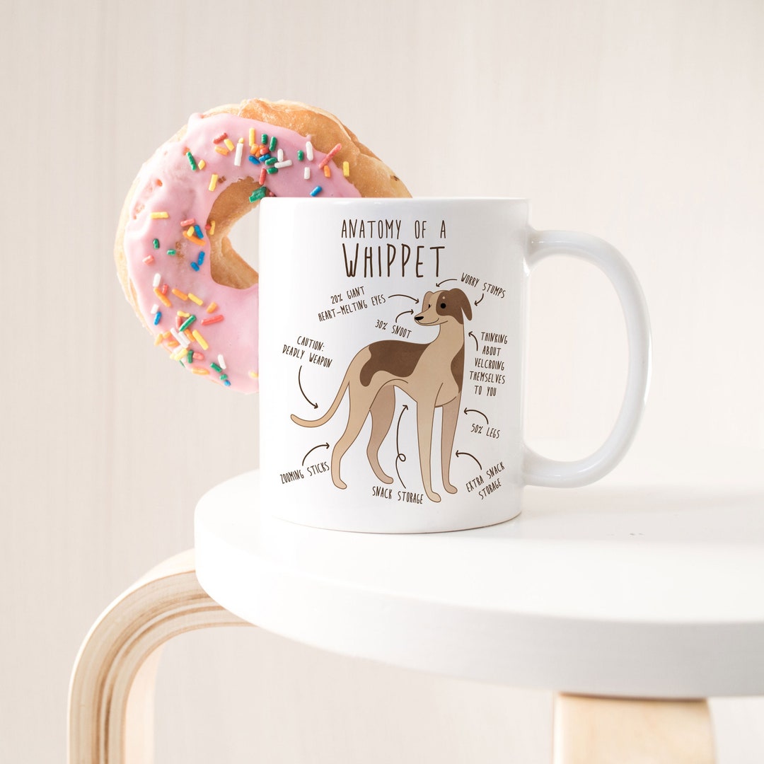 Whippet Coffee Mug, Cute Red Brindle White Whippet Gift, Dog Lover ...