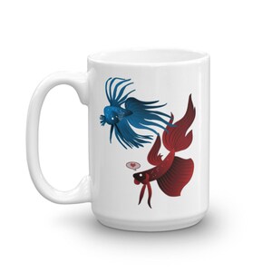 Betta Fish Coffee Mug, Cute Siamese Fighting Fish Gift, Betta Lover ...