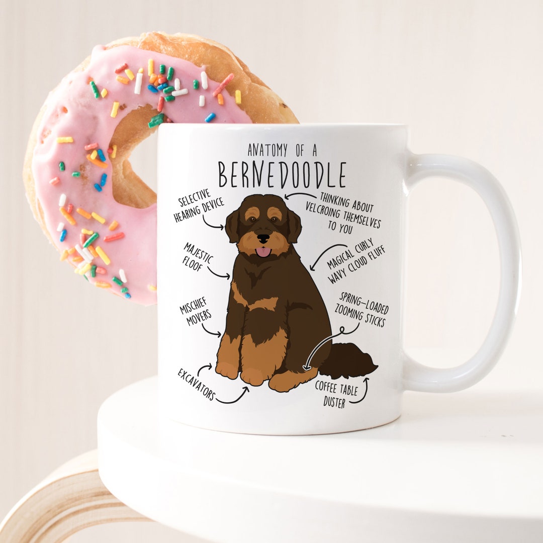 Bernedoodle Coffee Mug, Chocolate Phantom Bernedoodle Gift, Cute Dog ...