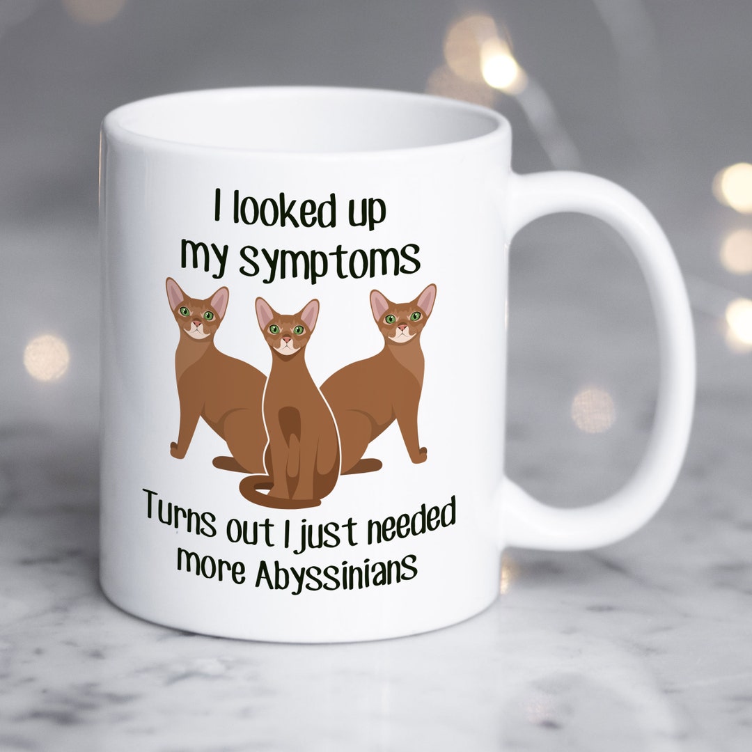Abyssinian Coffee Mug, Funny Cat Lover Gift, Cute Aby Cat Coffee Cup ...