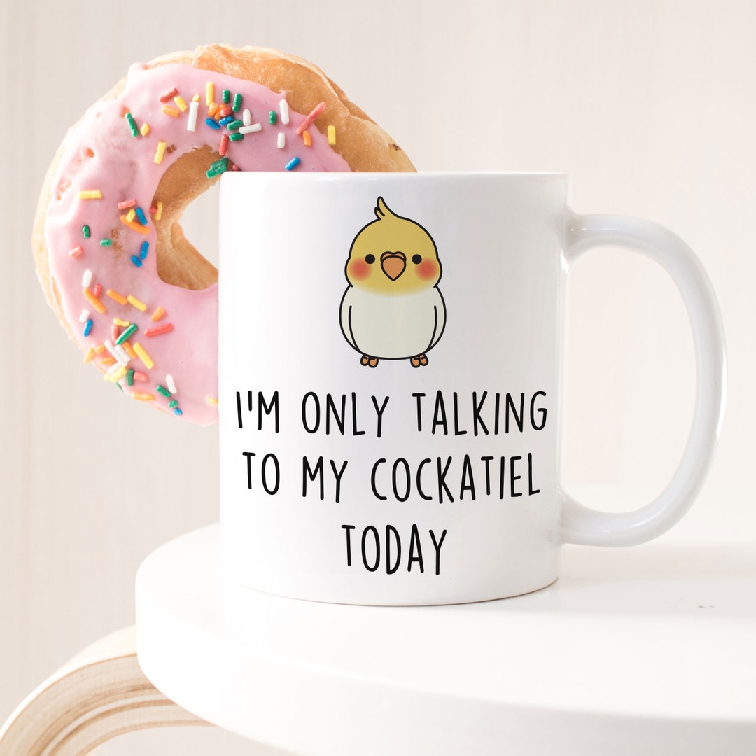 Lutino Cockatiel Coffee Mug, Cute Cockatiel Gift, Parrot Lover, Funny ...