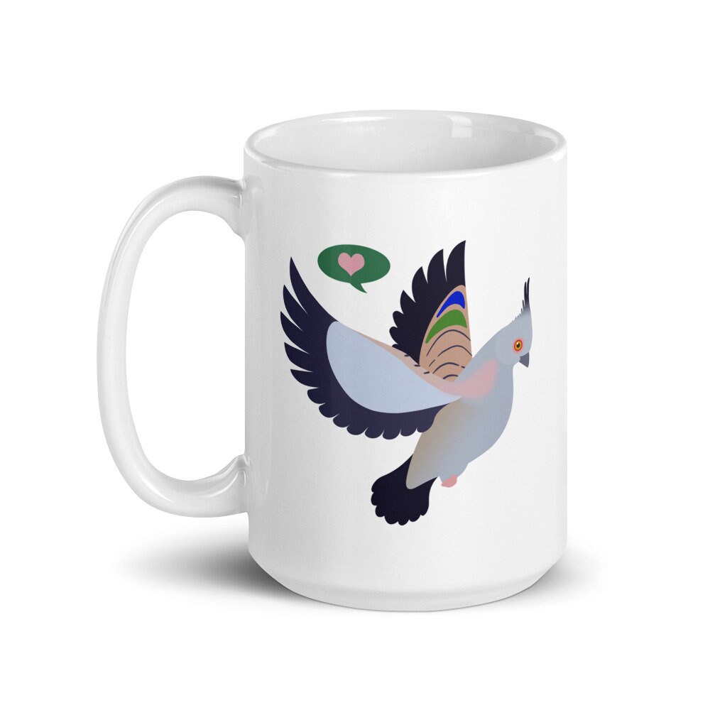 Crested Pigeon Coffee Mug, Bird Lover Gift, Cute Dove Cup, Pet Mug ...