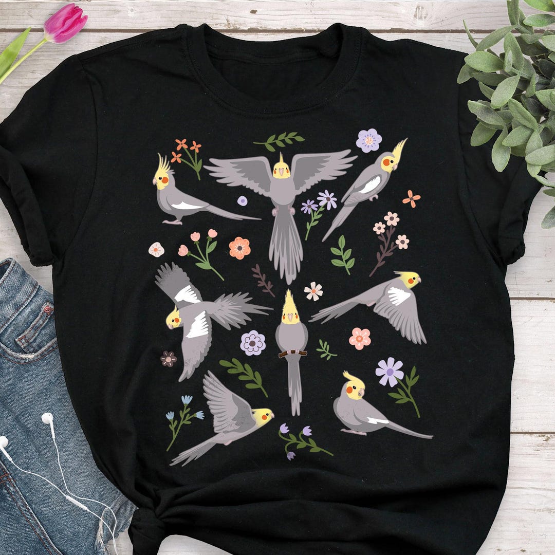 Cockatiel Shirt, Women, Men, Funny Parrot Lover Gift, Cute Bird T-shirt ...