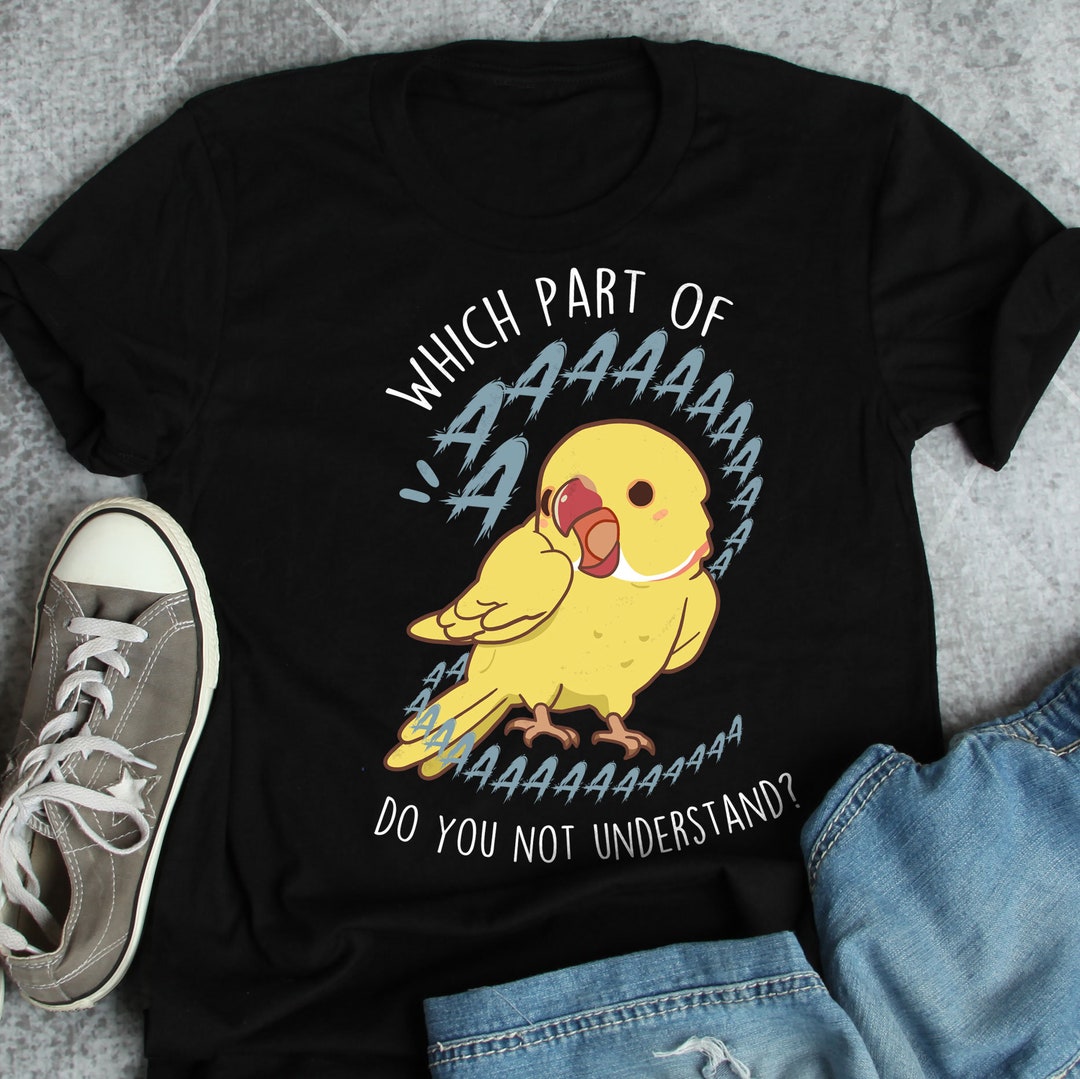 Lutino Indian Ringneck Parrot Shirt, Women, Men, Funny Yellow Parrot ...
