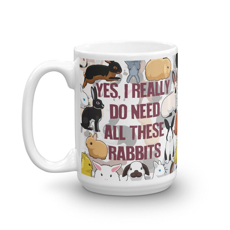 Funny Rabbit Coffee Mug Cute Bunny Gift Pet Rabbit Lover | Etsy