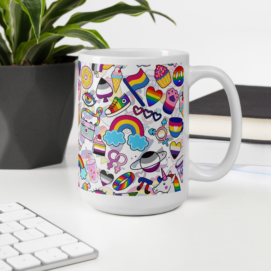 Lgbtq Pride Coffee Mug Gay Pride T Rainbow Flag Lgbt Etsy