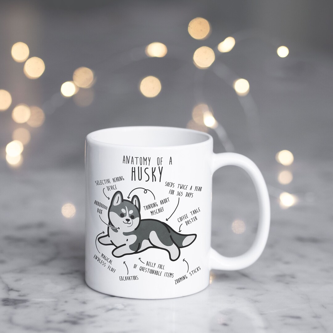 Husky Coffee Mug, Cute Siberian Husky Gift, Wolf Lover, Dog Cup, Gift ...