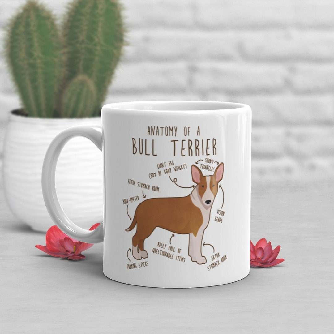 Bull Terrier Coffee Mug, Cute Red Bull Terrier Gift, Dog Lover, Funny ...