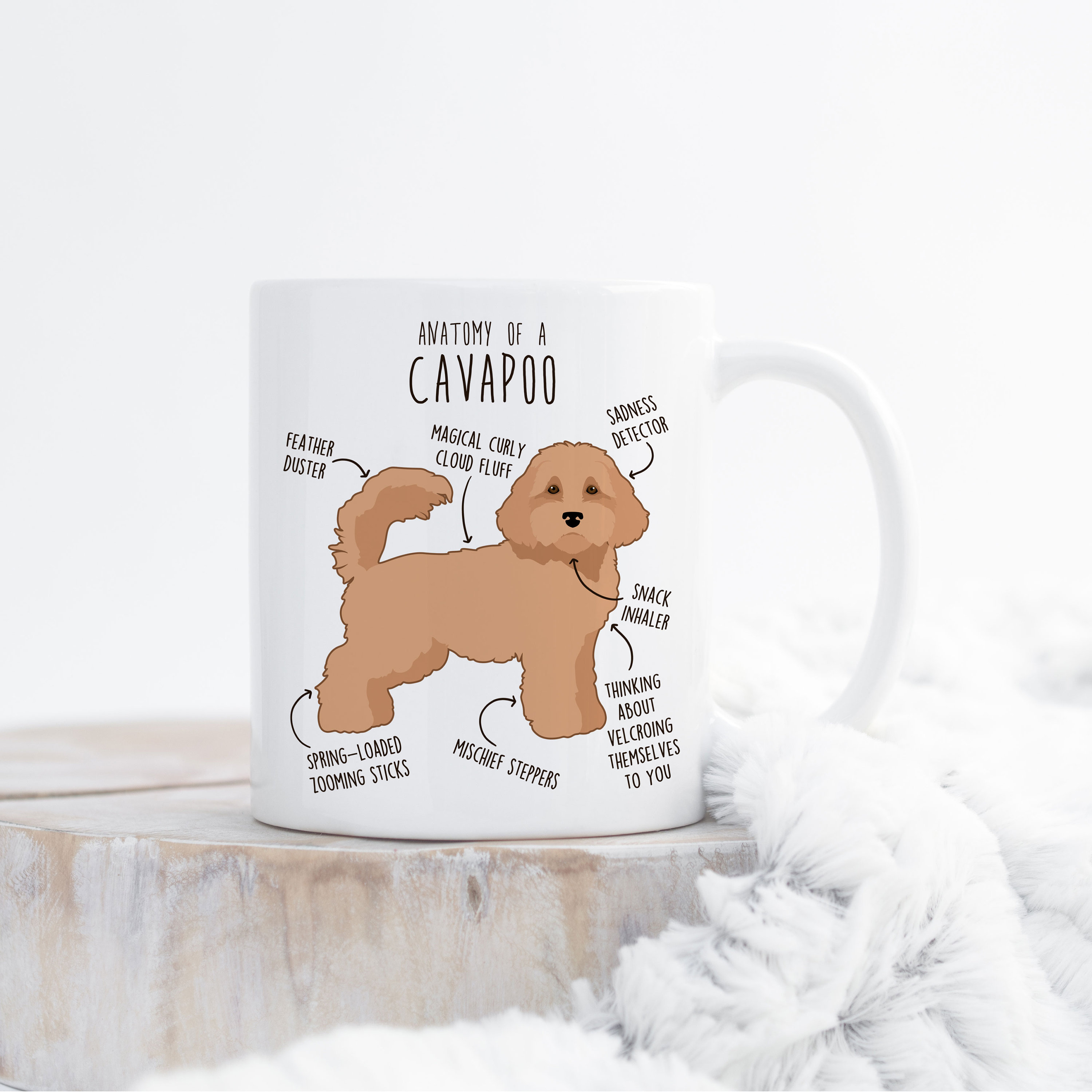 Cavapoo Coffee Mug, Cute Tan Cavapoo Gift, Cavoodle Dog Lover, Cavapoo ...