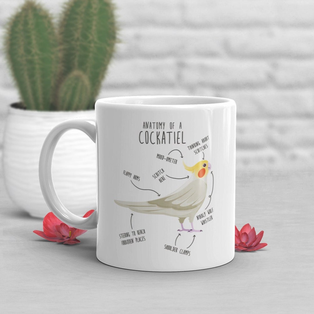 Lutino Cockatiel Coffee Mug, Cute Cockatiel Gift, Parrot Lover, Funny ...