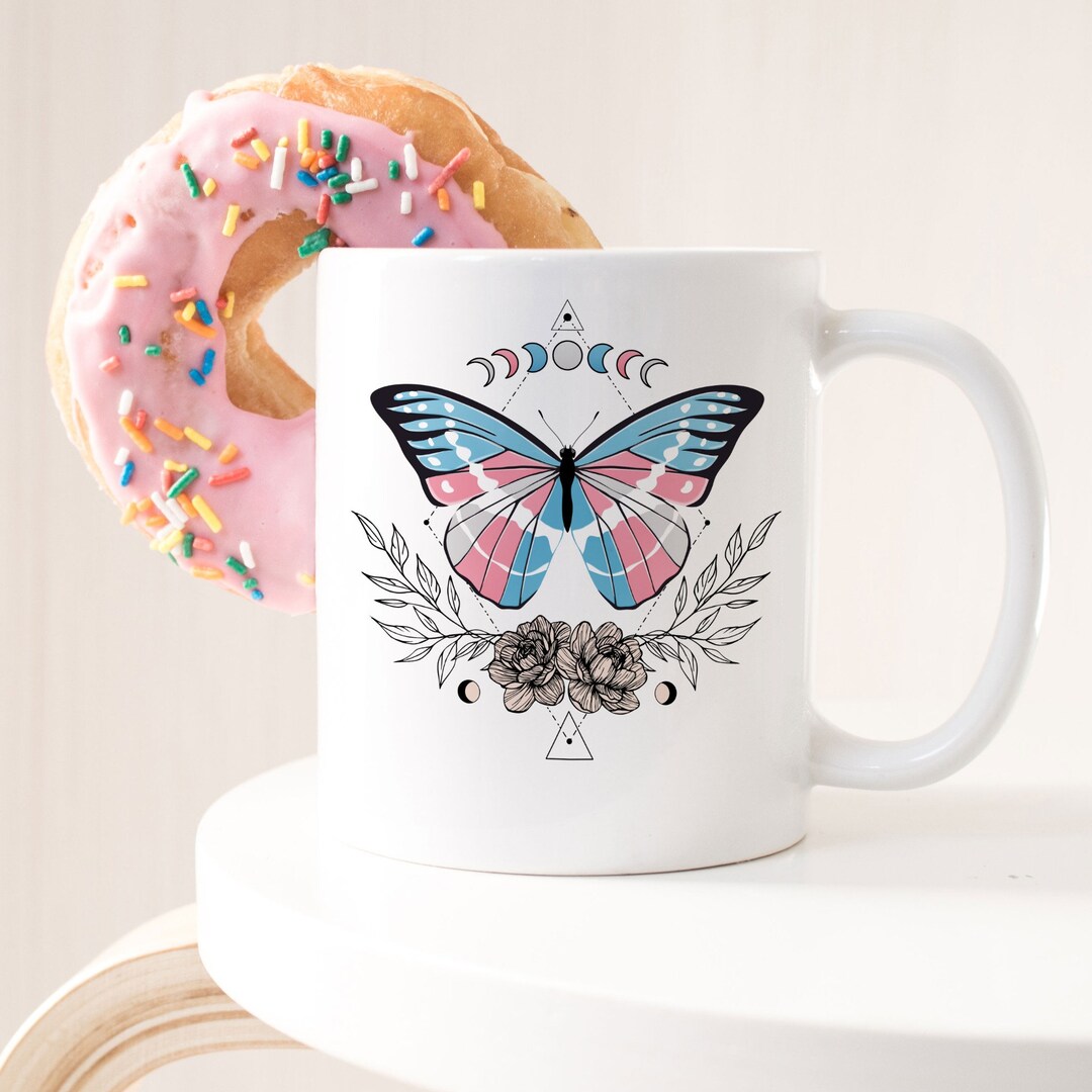 Transgender Pride Coffee Mug, Trans Flag Gift, LGBT Mug, Butterfly, Gay ...