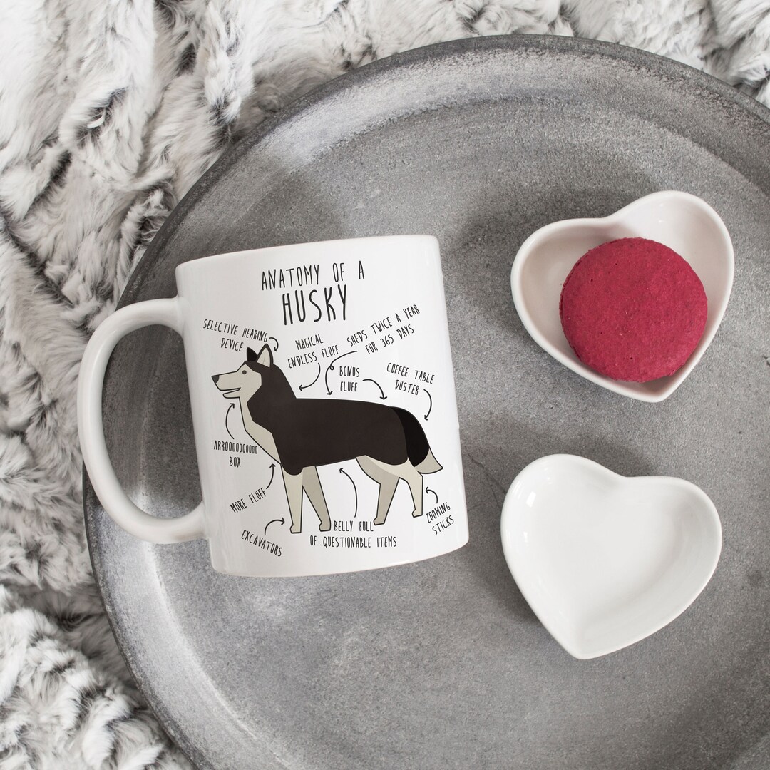 Black and White Husky Coffee Mug, Cute Siberian Husky Lover Gift, Dog ...