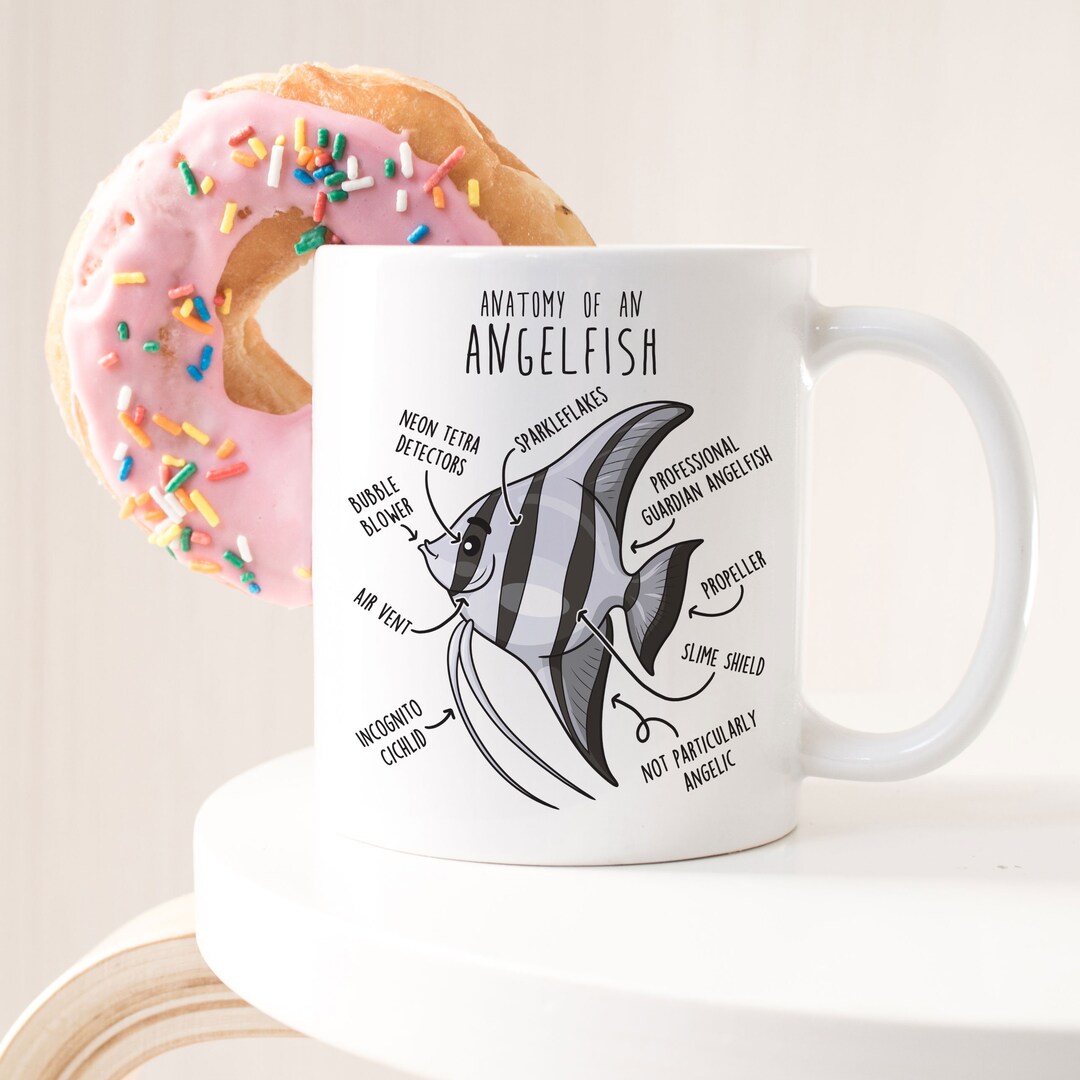 Angelfish Coffee Mug, Cute Aquarium Gift, Pet Fish Lover, Funny Angel ...