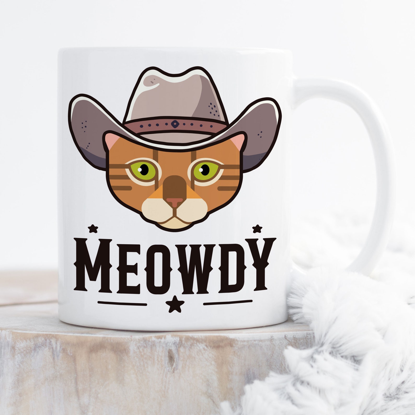 Bengal Cat Meowdy Coffee Mug, Funny Cowboy Cat Lover Gift, Cute Howdy ...