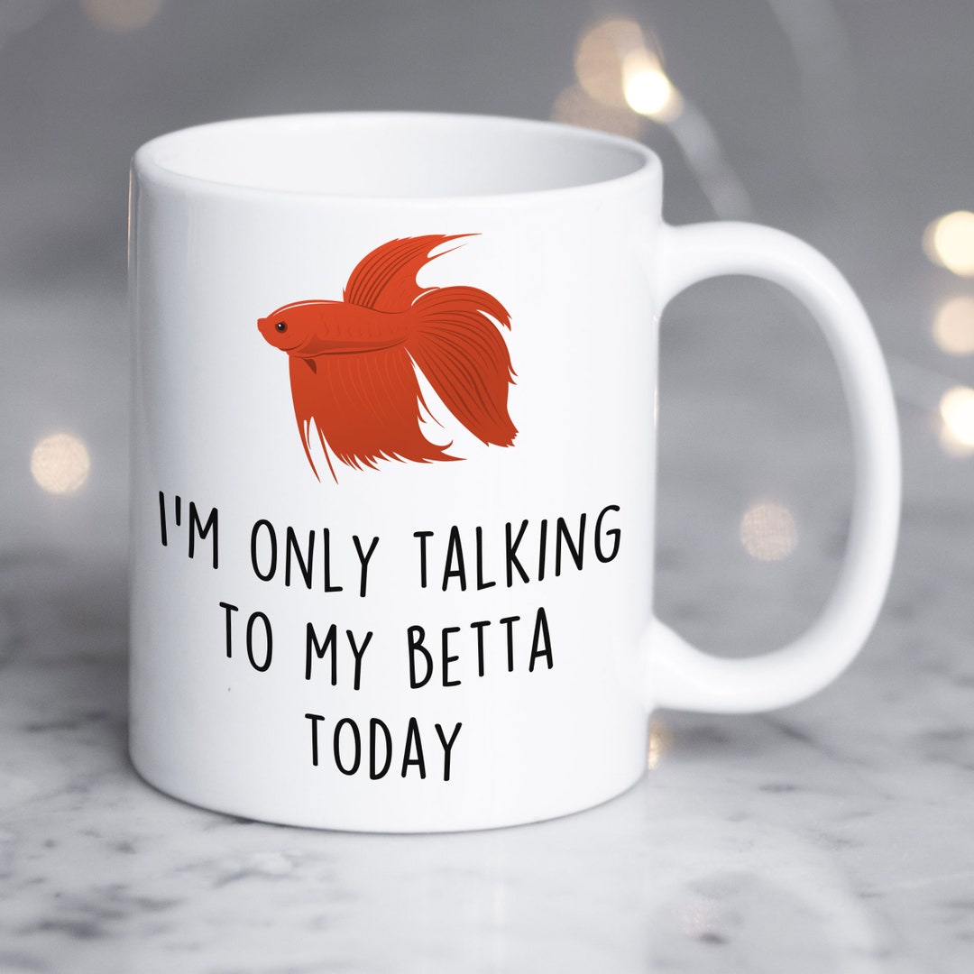 Betta Fish Coffee Mug, Cute Siamese Fighting Fish Gift, Pet Betta Lover ...