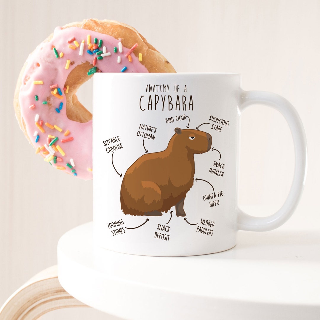 Capybara Coffee Mug, Mandarin Orange, Cute Animal Gift, Animal Lover ...