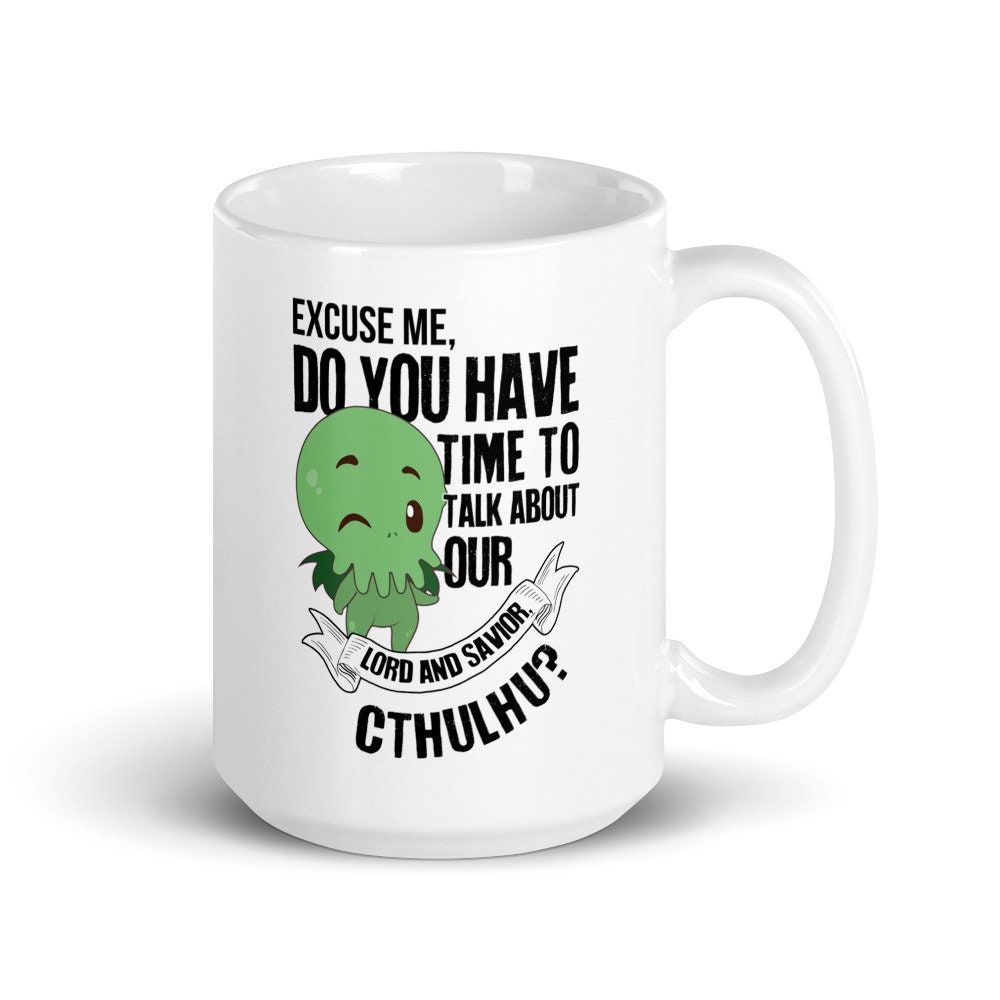 Cthulhu Coffee Mug Funny HP Lovecraft Gift Cute Sea Monster | Etsy