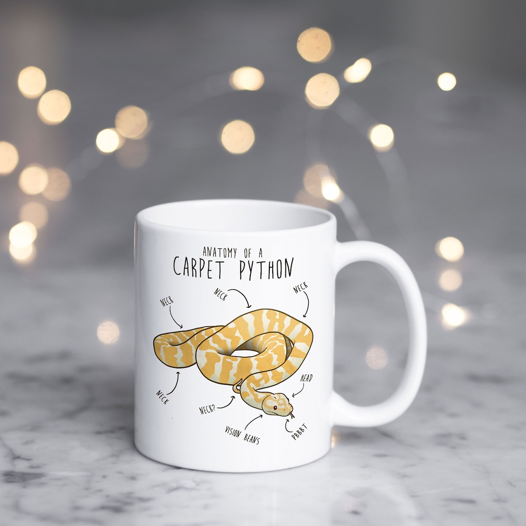 Albino Darwin Carpet Python Coffee Mug, Cute Snake Lover Gift, Funny ...