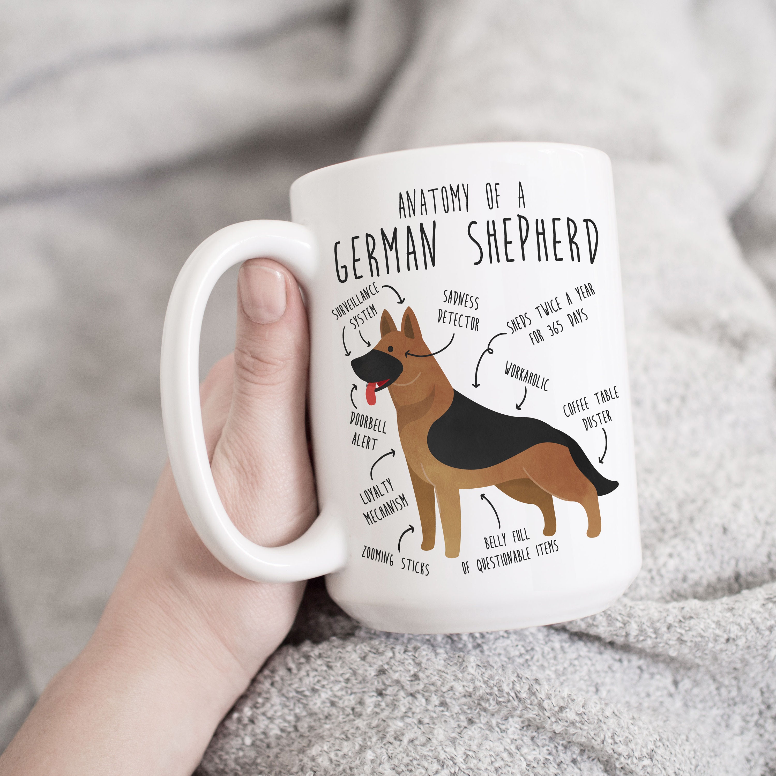 German Shepherd Coffee Mug, Funny Cute German Shepherd Lover Gift, Dog ...