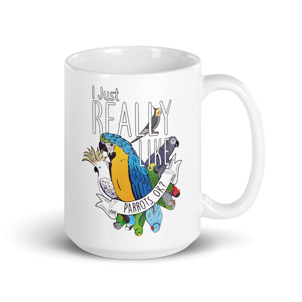 Parrot Coffee Mug Cute Bird Gift Pet Lover Macaw Parakeet | Etsy