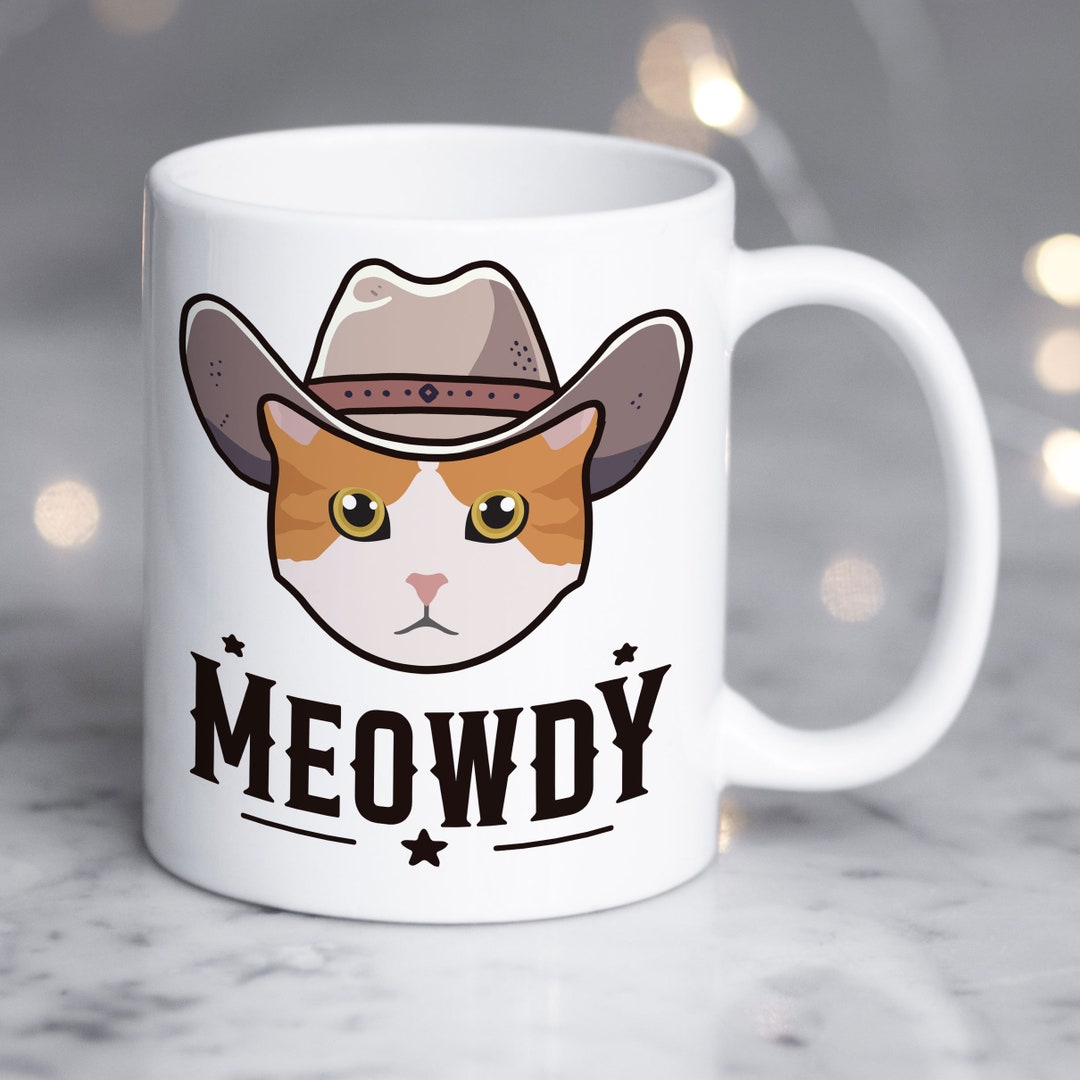 Orange Cat Meowdy Coffee Mug, Funny Cowboy Ginger Cat Lover Gift, Cute ...