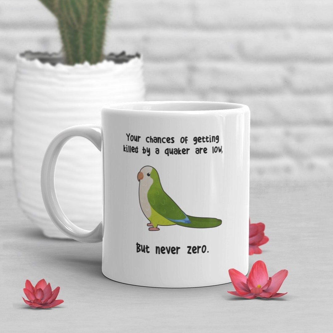 Quaker Coffee Mug, Cute Bird Gift, Pet Lover, Funny Gift for Her, Him ...