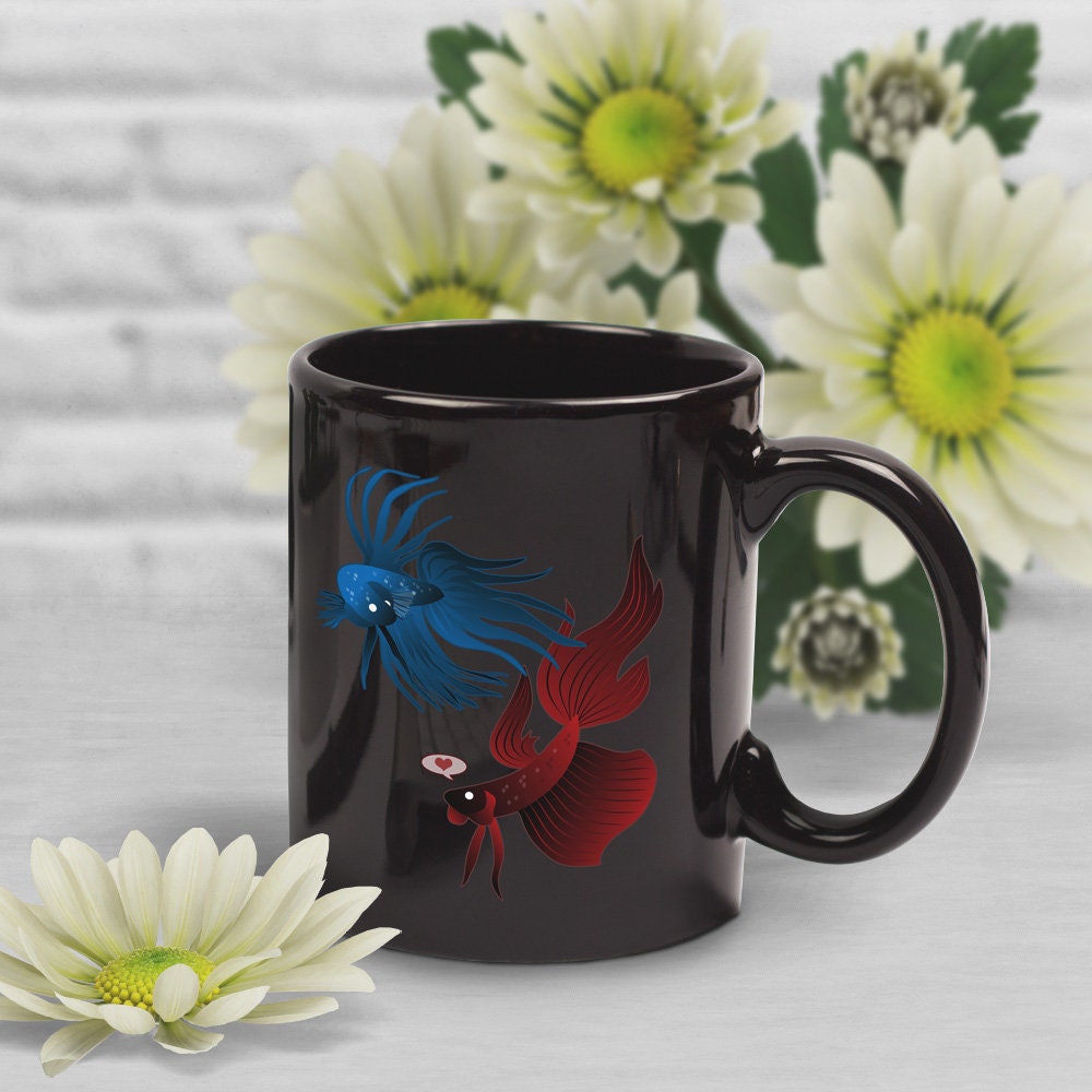 Betta Fish Coffee Mug Cute Siamese Fighting Fish Gift Betta | Etsy