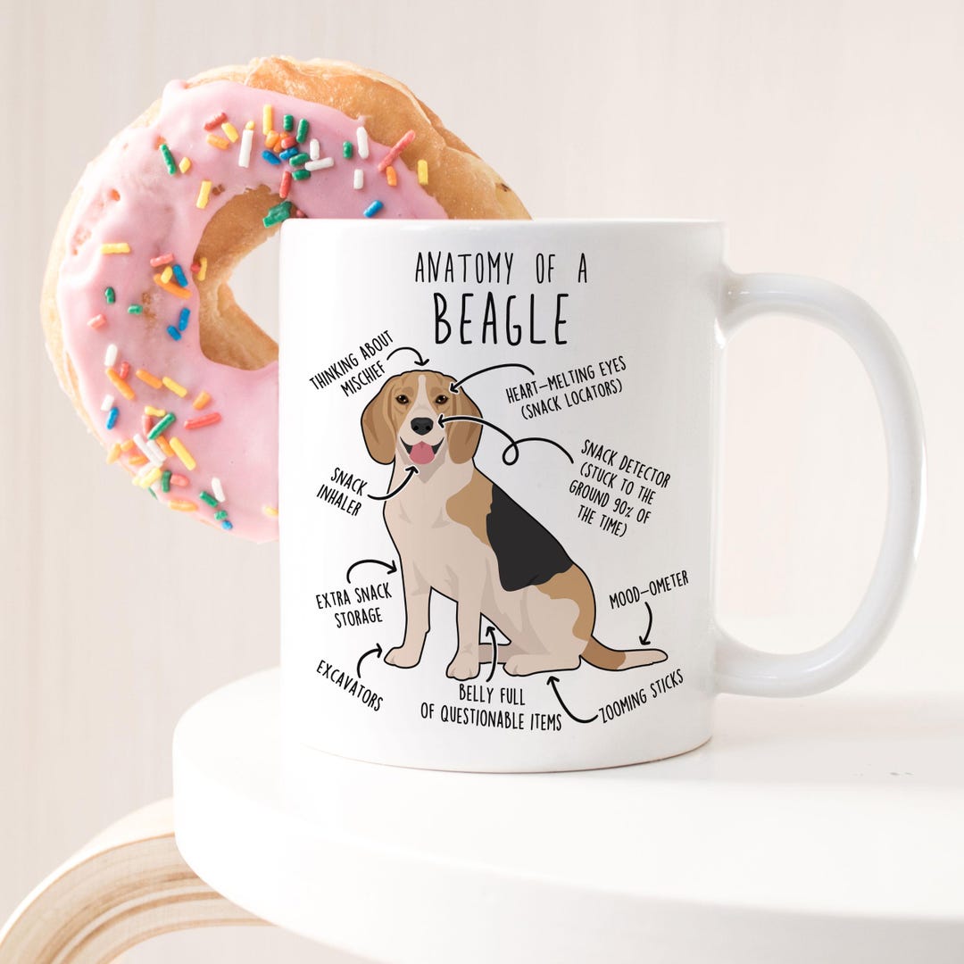 Fawn Beagle Coffee Mug, Cute Tri Color Beagle Gift, Dog Lover, Funny ...