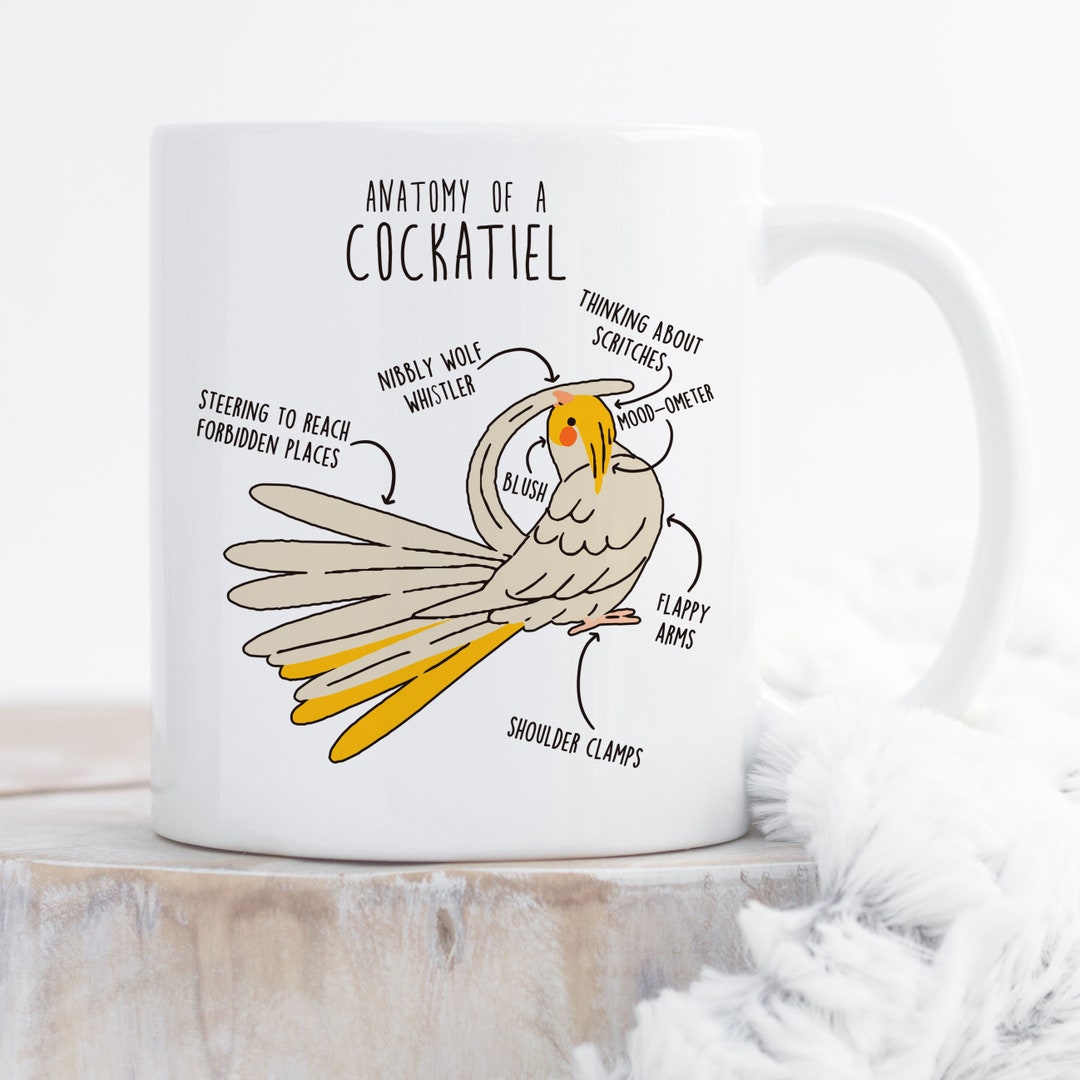 Lutino Cockatiel Coffee Mug, Cute Cockatiel Gift, Parrot Lover, Funny ...