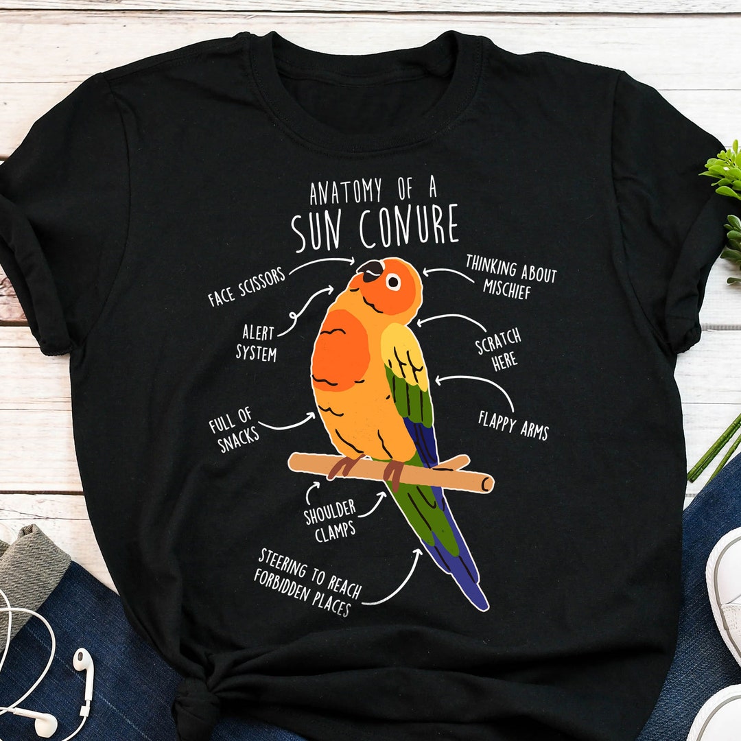 Sun Conure Shirt, Women, Men, Funny Parrot Lover Gift, Cute Pet T-shirt, Bird Meme Humor ...