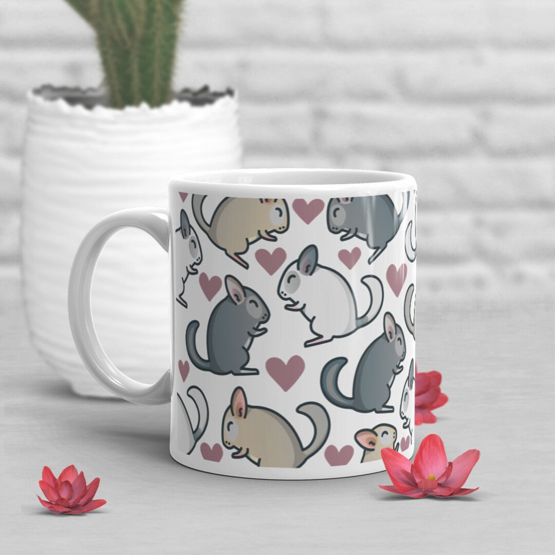 Chinchilla Coffee Mug, Cute Rodent Gift, Pet Lover, White Chinchilla ...