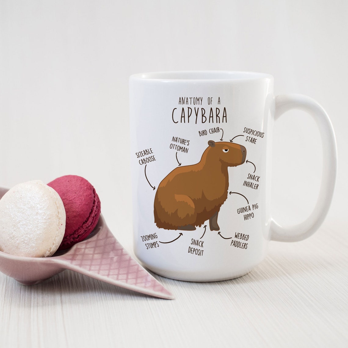 Capybara Coffee Mug, Mandarin Orange, Cute Animal Gift, Animal Lover ...