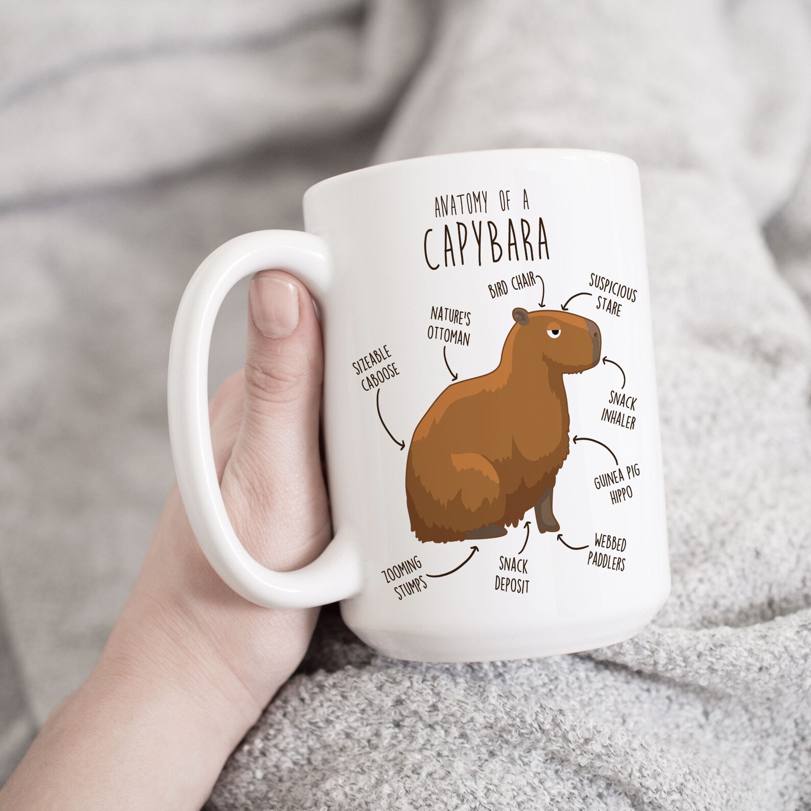 Capybara Coffee Mug, Mandarin Orange, Cute Animal Gift, Animal Lover ...