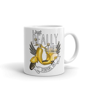 Scooter Coffee Mug, Funny Moped Lover Cup, Vintage Retro Italian Yellow ...