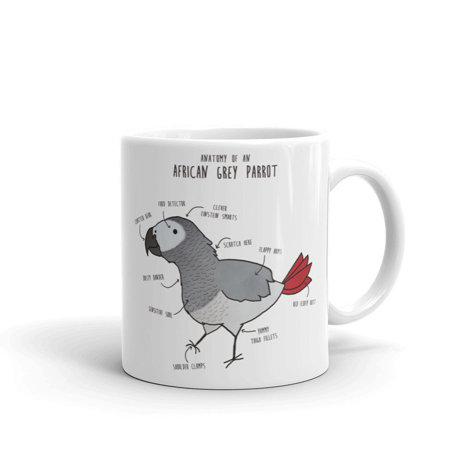 African Grey Parrot Coffee Mug Cute Parrot Gift Bird Lover | Etsy