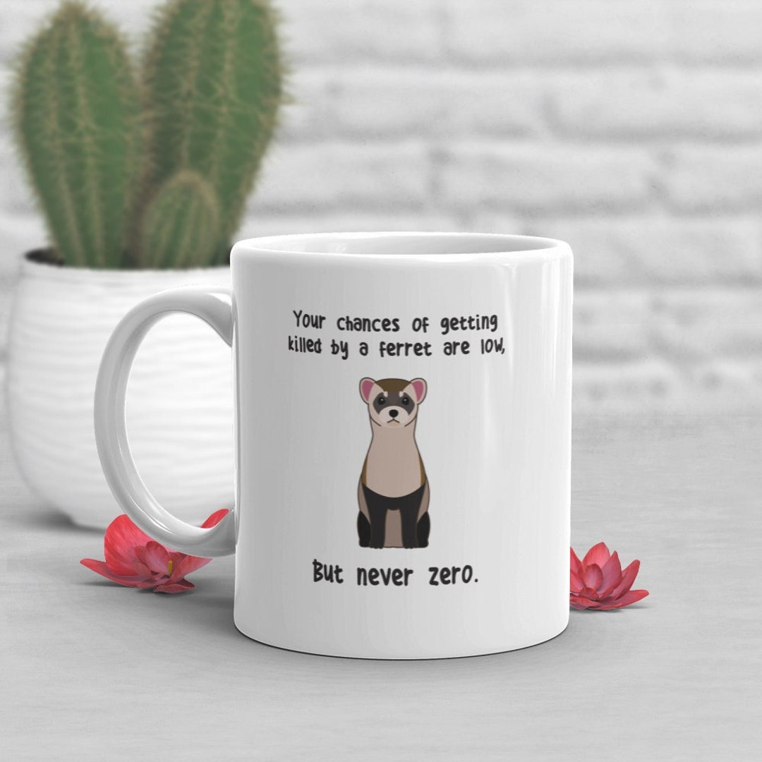 Ferret Coffee Mug, Cute Ferret Gift, Ferret Lover, Funny Pet Ferret Cup ...