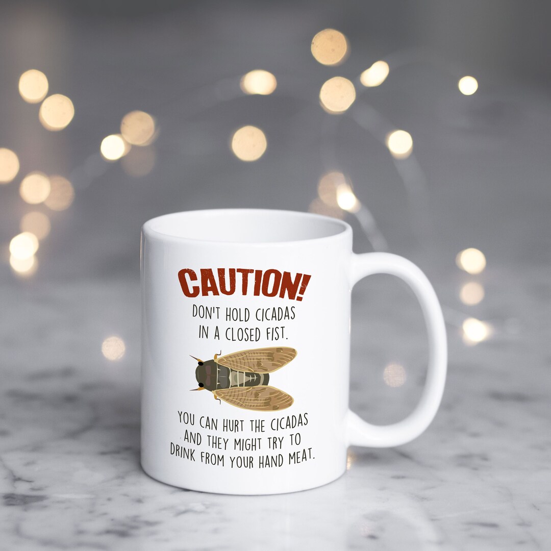 Cicada Coffee Mug, Funny Hand Meat Meme, Cute Insect Gift, Animal Lover ...