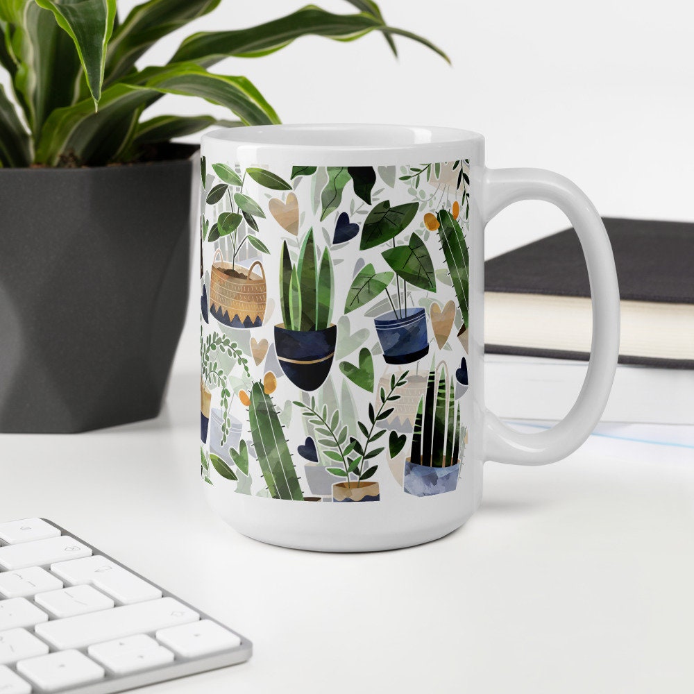 Indoor Plant Coffee Mug Houseplant Lover Gift Cute Gardener | Etsy