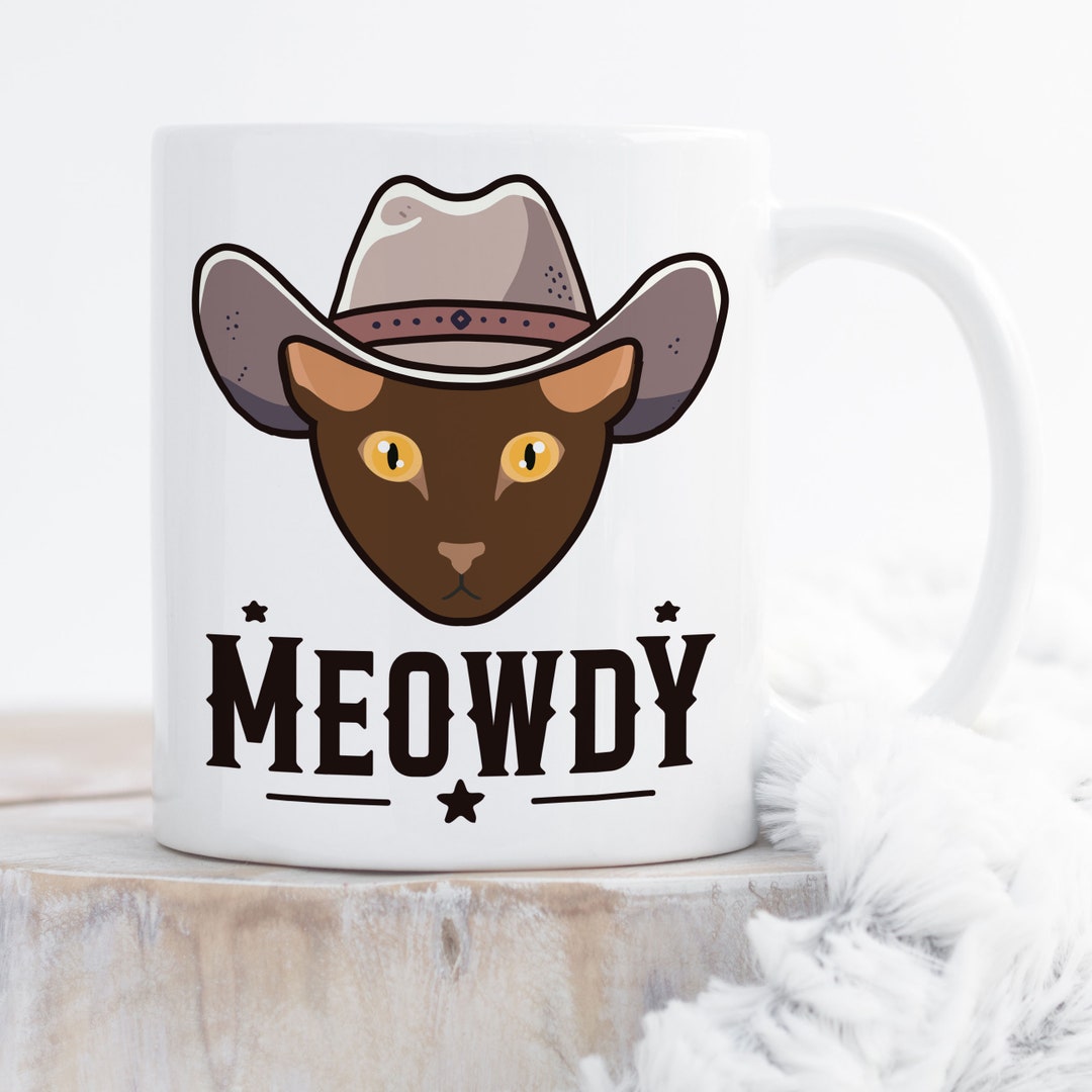 Suphalak Cat Meowdy Coffee Mug, Funny Cowboy Cat Lover Gift, Cute Howdy ...