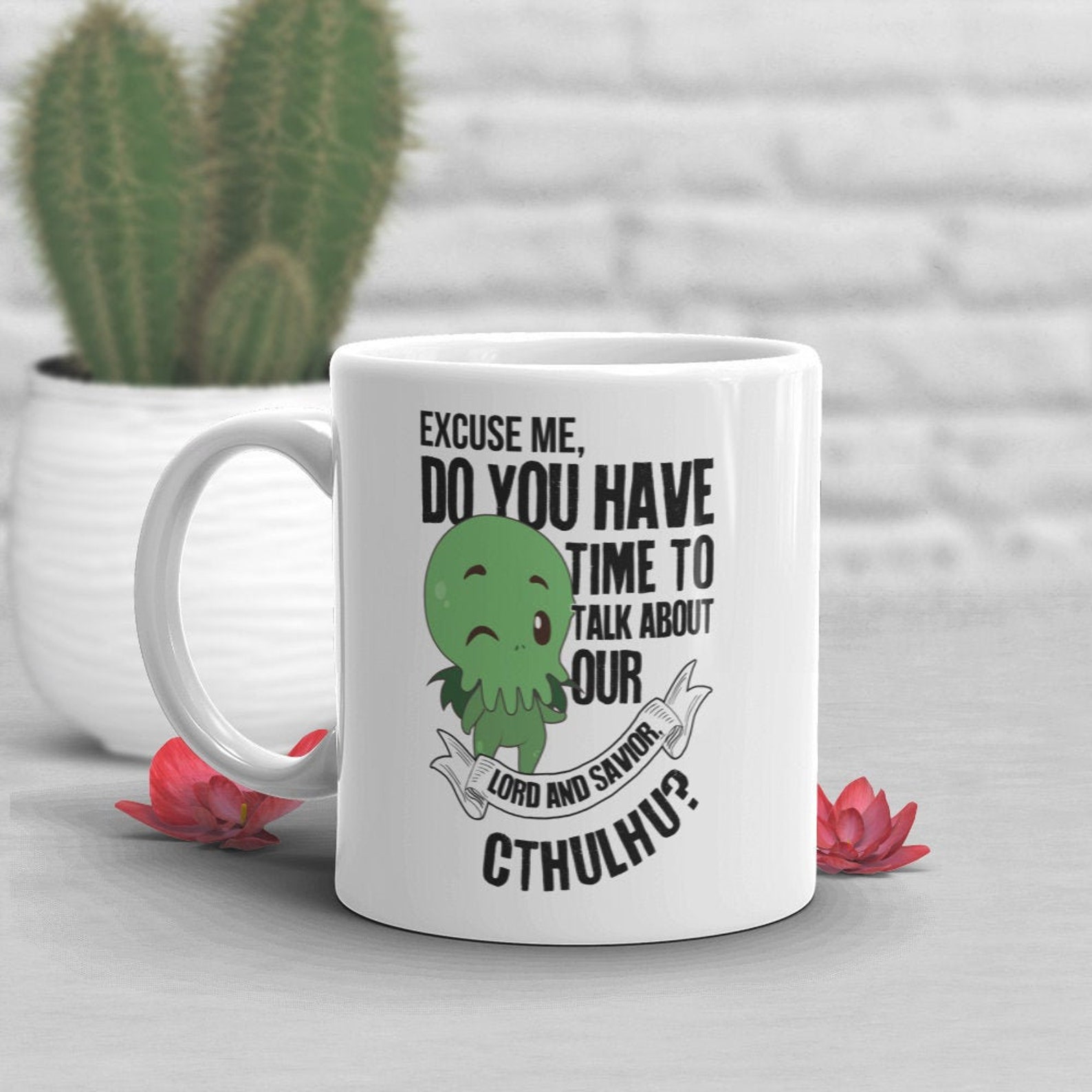 Cthulhu Coffee Mug Funny HP Lovecraft Gift Cute Sea Monster - Etsy UK