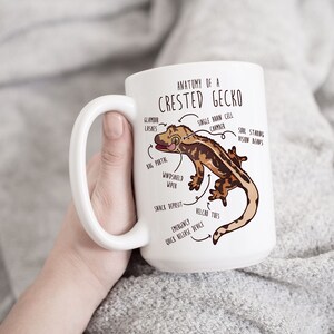 Crested Gecko Coffee Mug, Cute Reptile Gift, Harlequin Crested Gecko ...