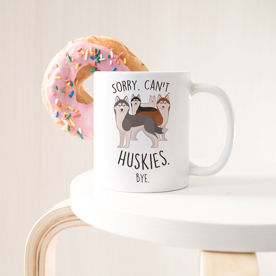 Husky Coffee Mug, Cute Siberian Husky Gift, Grey Gray Red Black White ...
