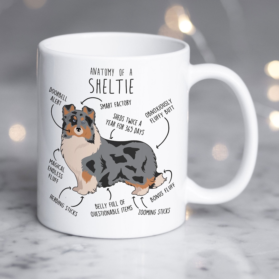 Blue Merle Sheltie Coffee Mug, Cute Shetland Sheepdog Gift, Dog Lover ...