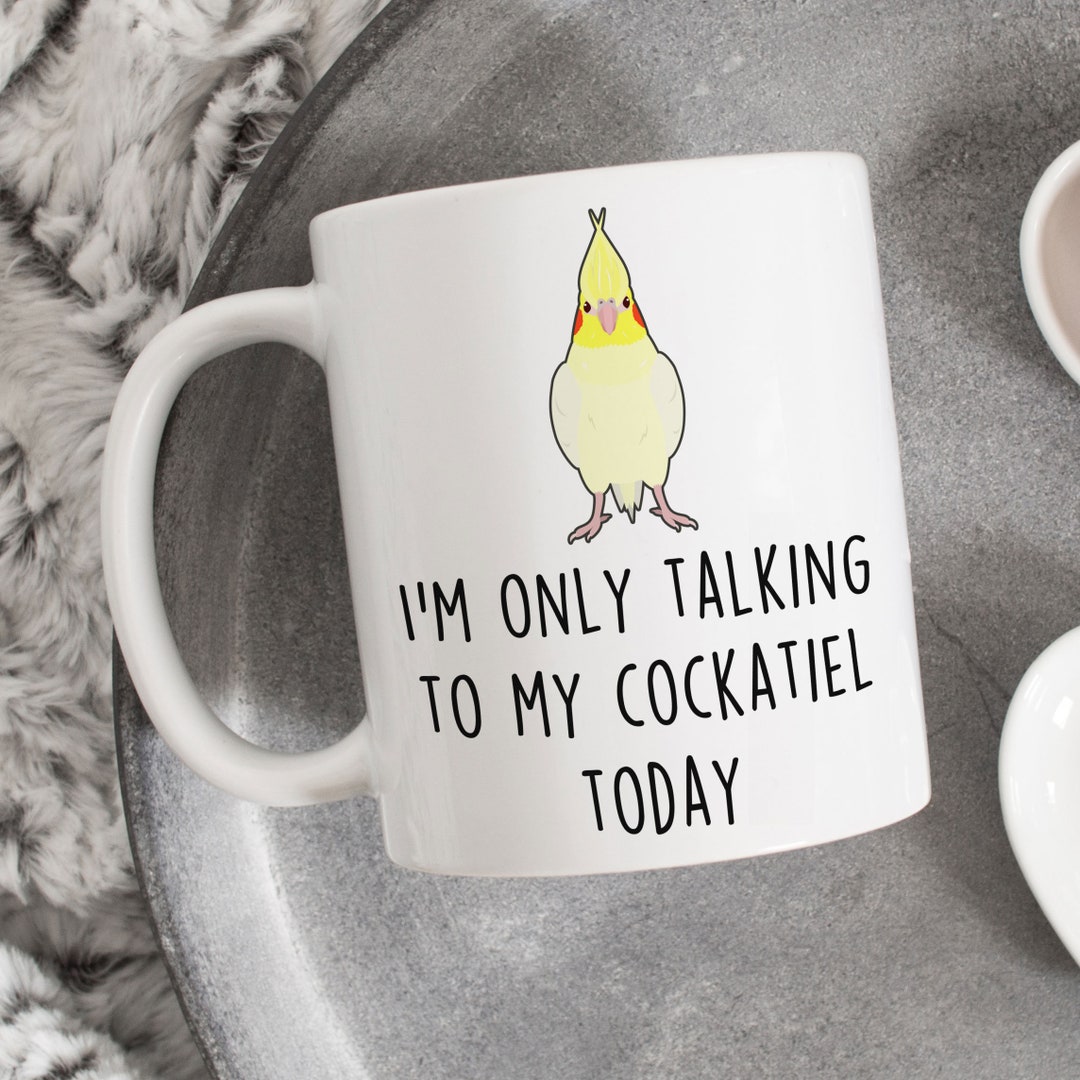 Lutino Cockatiel Coffee Mug, Cute Cockatiel Gift, Parrot Lover, Funny ...