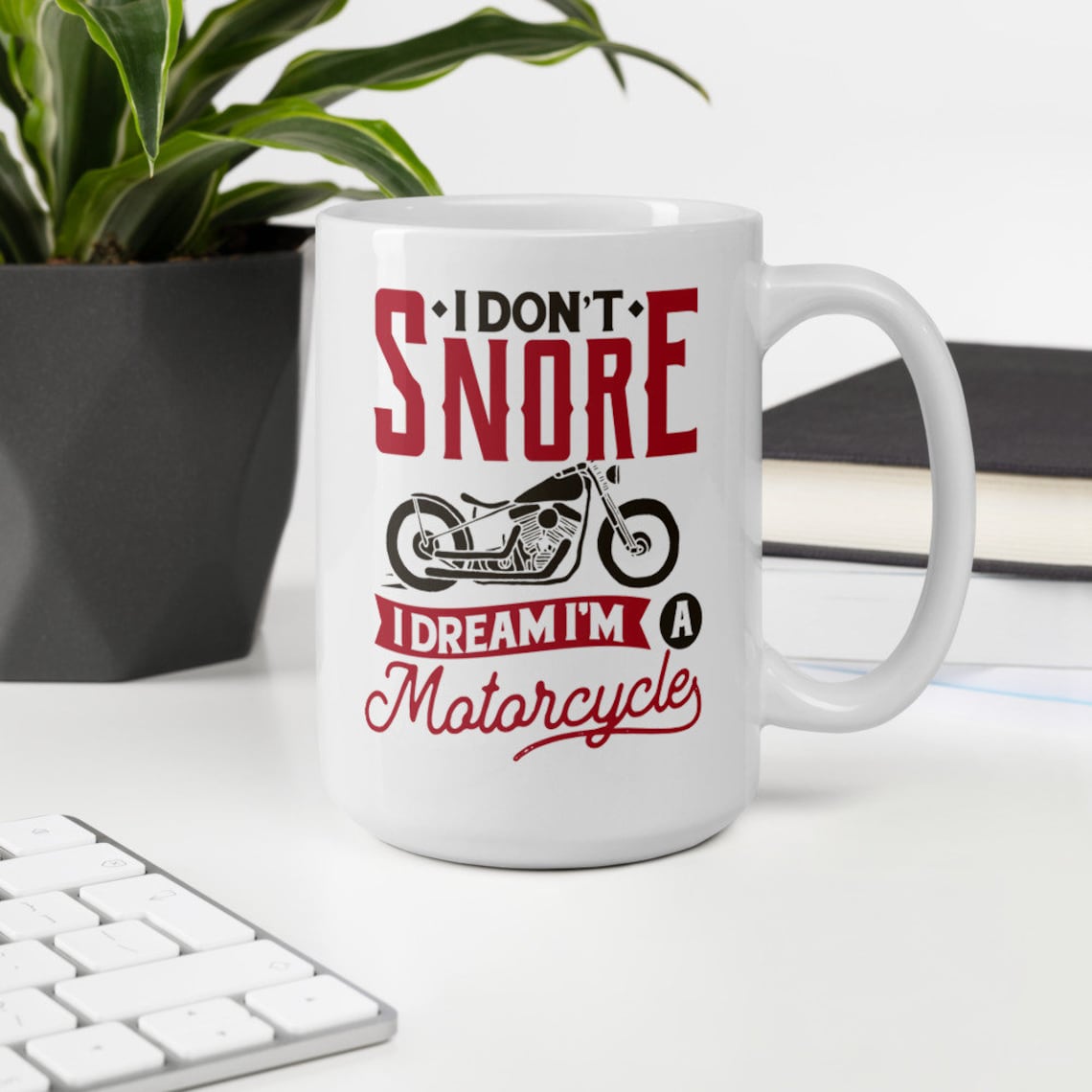 Motorcycle Coffee Mug, Funny Motorbike Lover Cup, Vintage Retro Bike ...