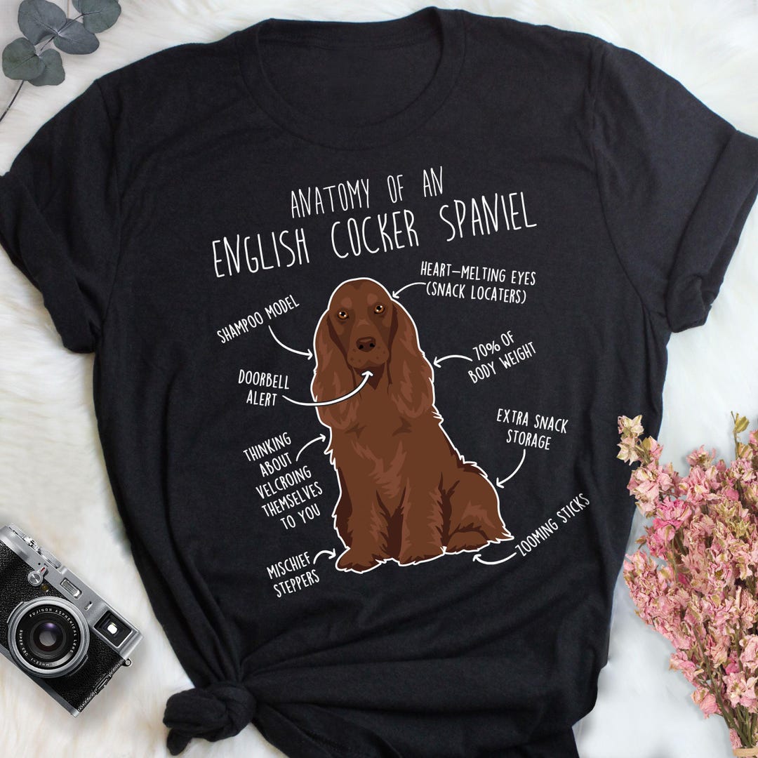 English Cocker Spaniel Shirt, Women, Men, Cute Liver Cocker Spaniel T ...